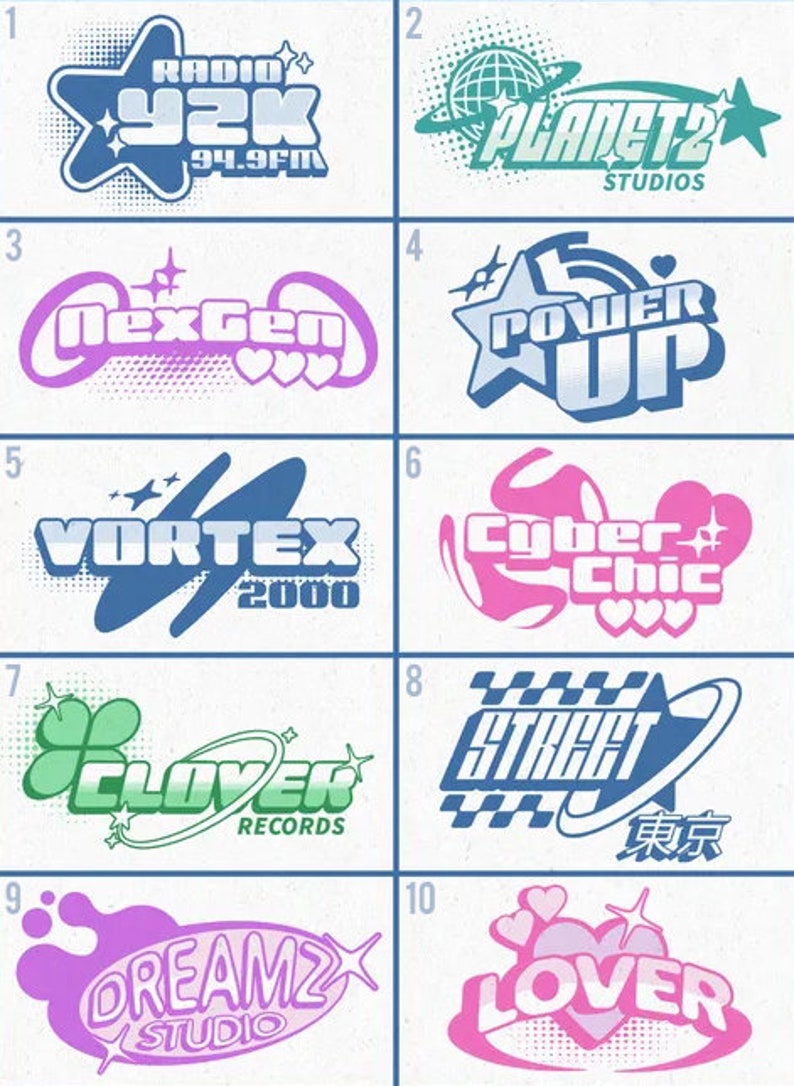 Custom Y2K Year 2000 2 Digital Logo File PNG SVG EPS W/ Transparent ...