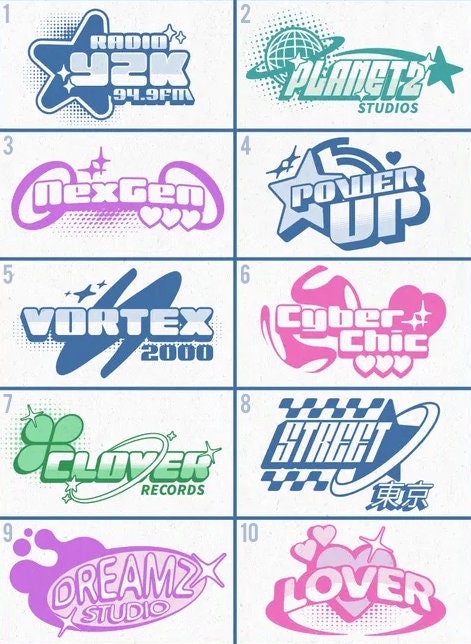 Custom Y2K Year 2000 2 Digital Logo File PNG SVG EPS W/ Transparent ...