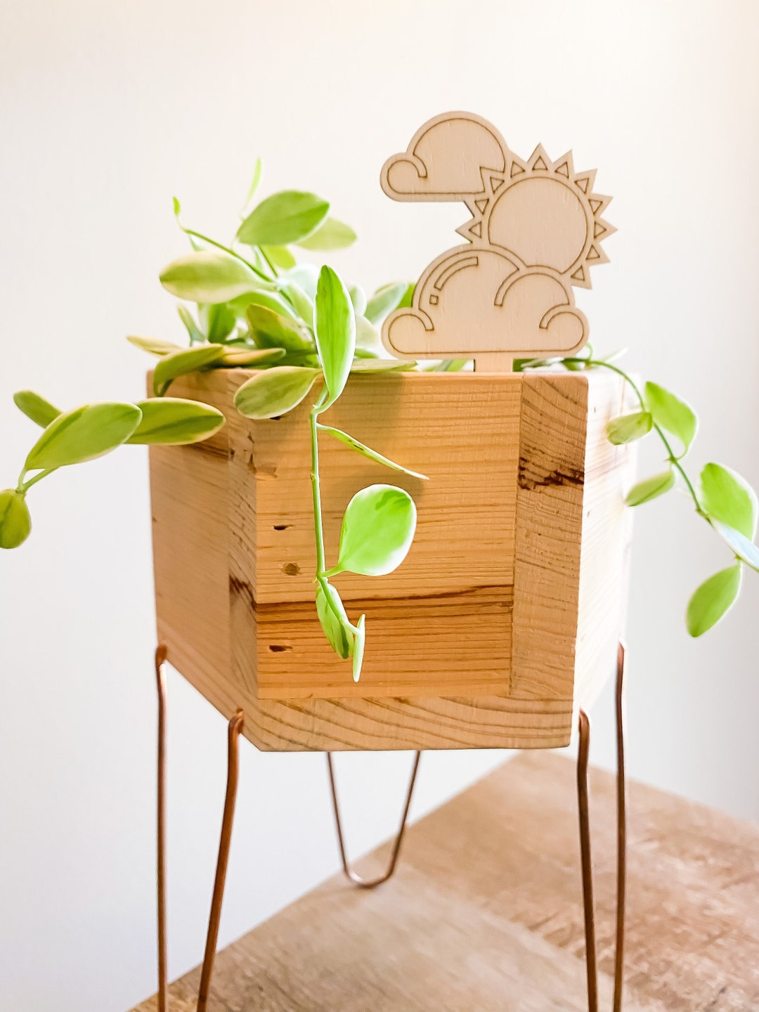 Sun and Clouds Plant Stake SVG Cutout File - Etsy