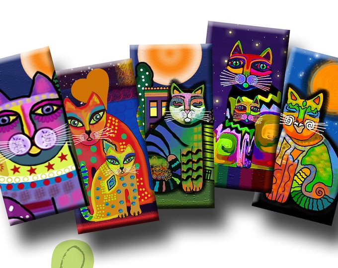 FUNKY ALLEY CATS Digital Collage Sheet 1x2 Inch Domino - Etsy