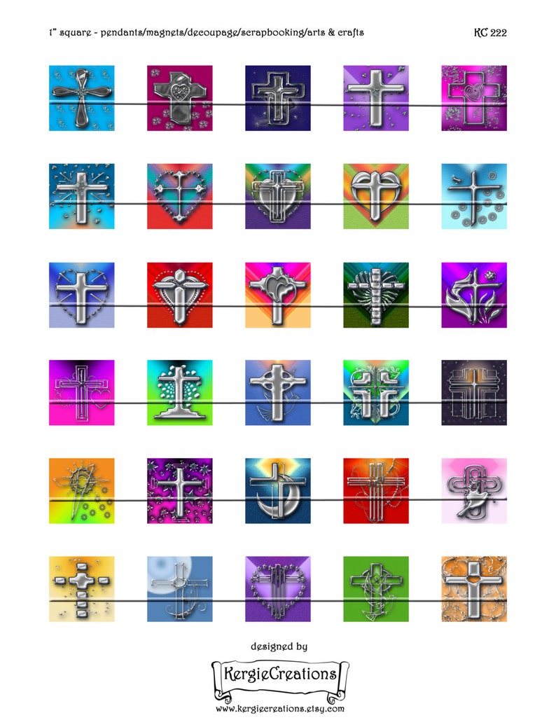 CROSSES Digital Collage Sheet Imágenes cuadradas de 1 - Etsy España