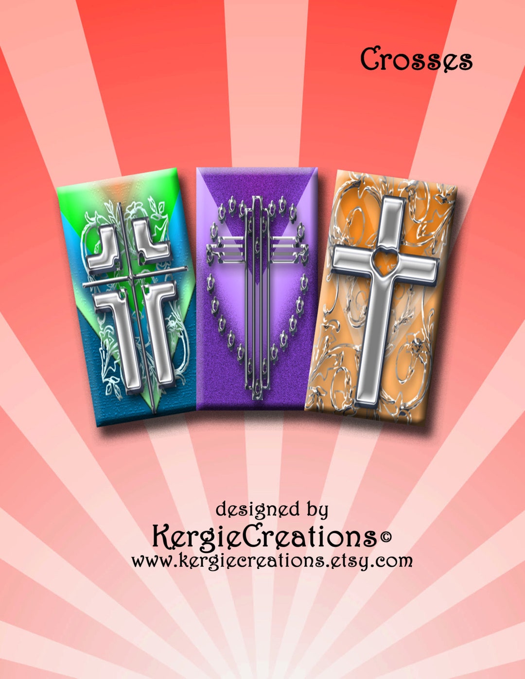 CROSSES - Digital Collage Sheet 1x2 Inch Domino Images for Pendants ...