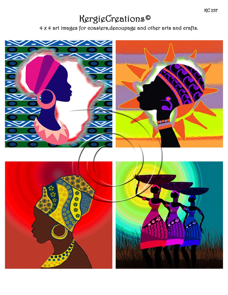 AFRICAN WOMEN Printable Digital Collage Sheet 4 inch | Etsy