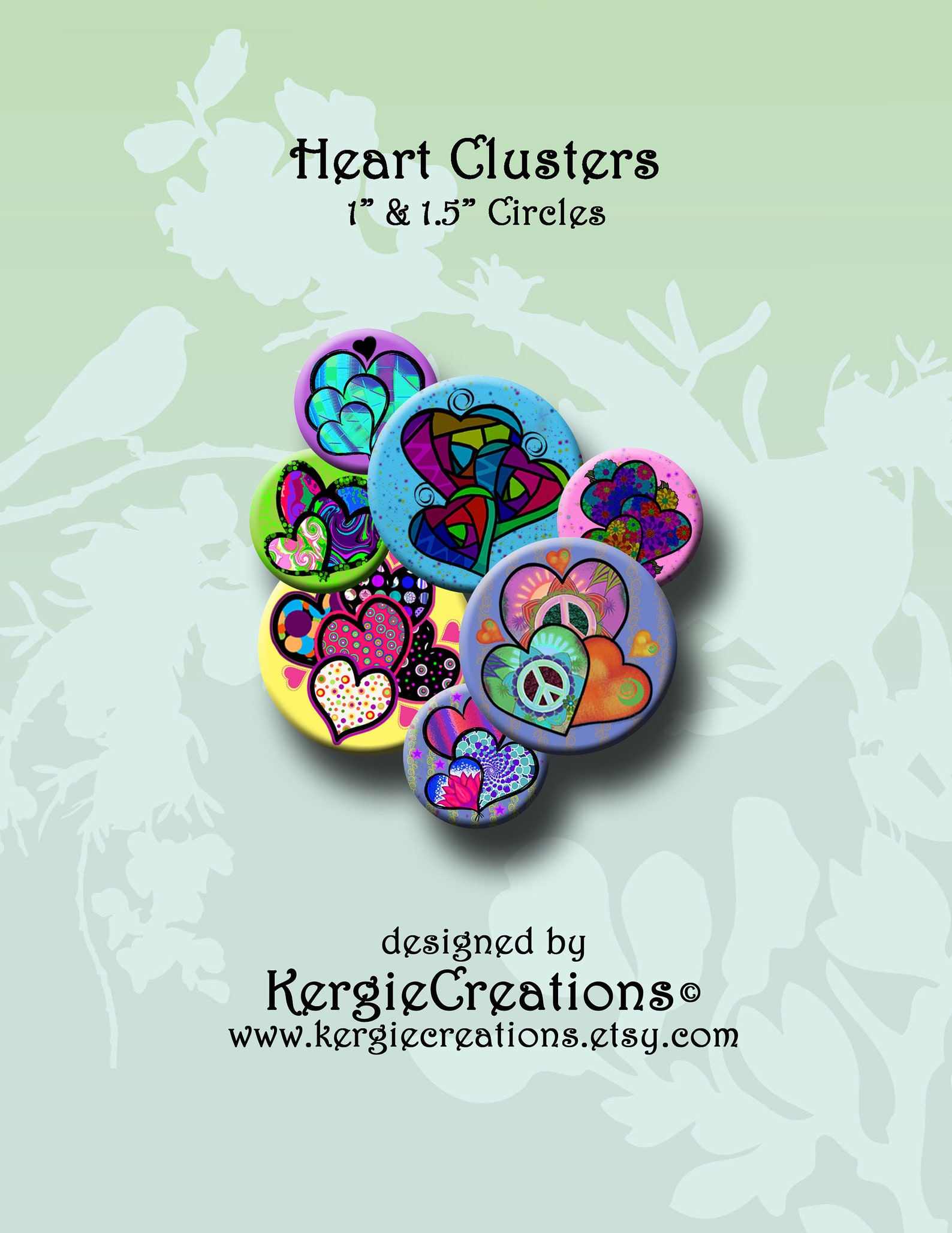 HEART CLUSTERS Digital Collage Sheet Combo of 1 & - Etsy