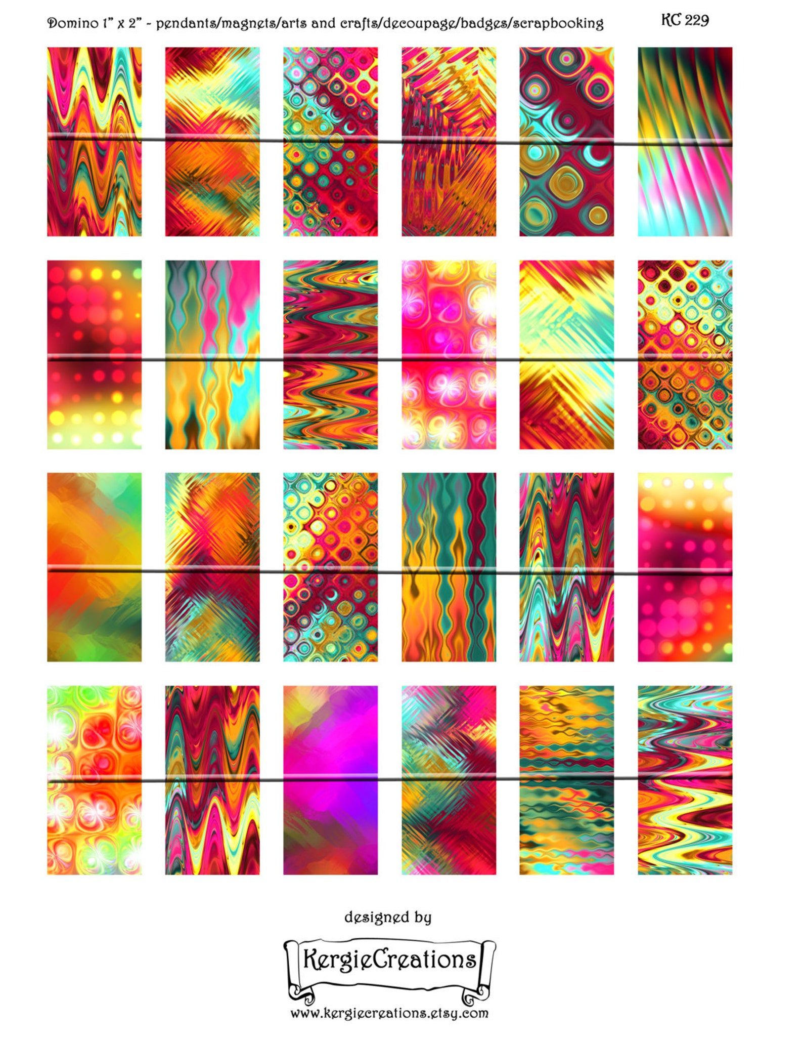 ABSTRACT ILLUSIONS - Digital Collage Sheet 1x2 Inch Domino Images for ...