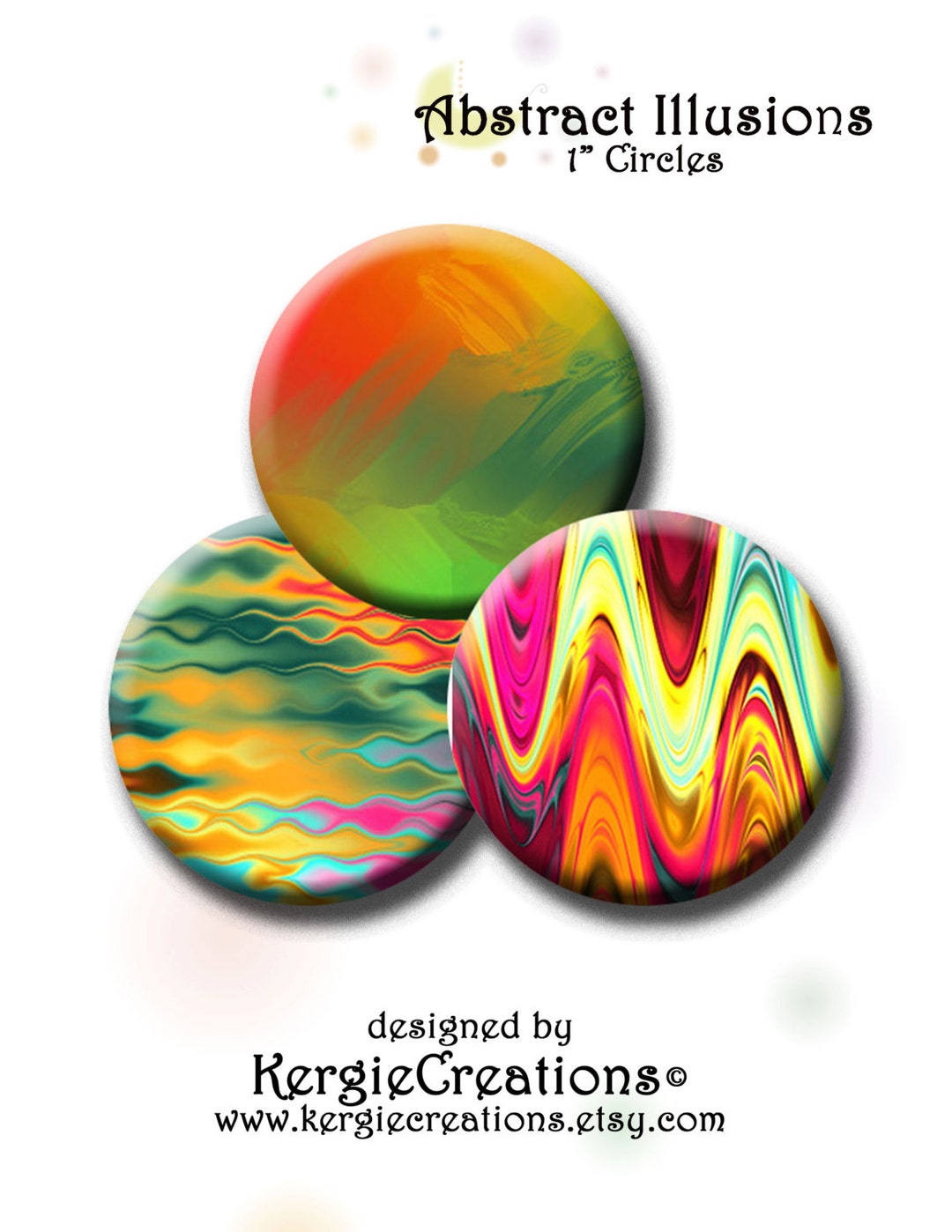 ABSTRACT ILLUSIONS - Digital Collage Sheet 1 Inch Round Images for ...
