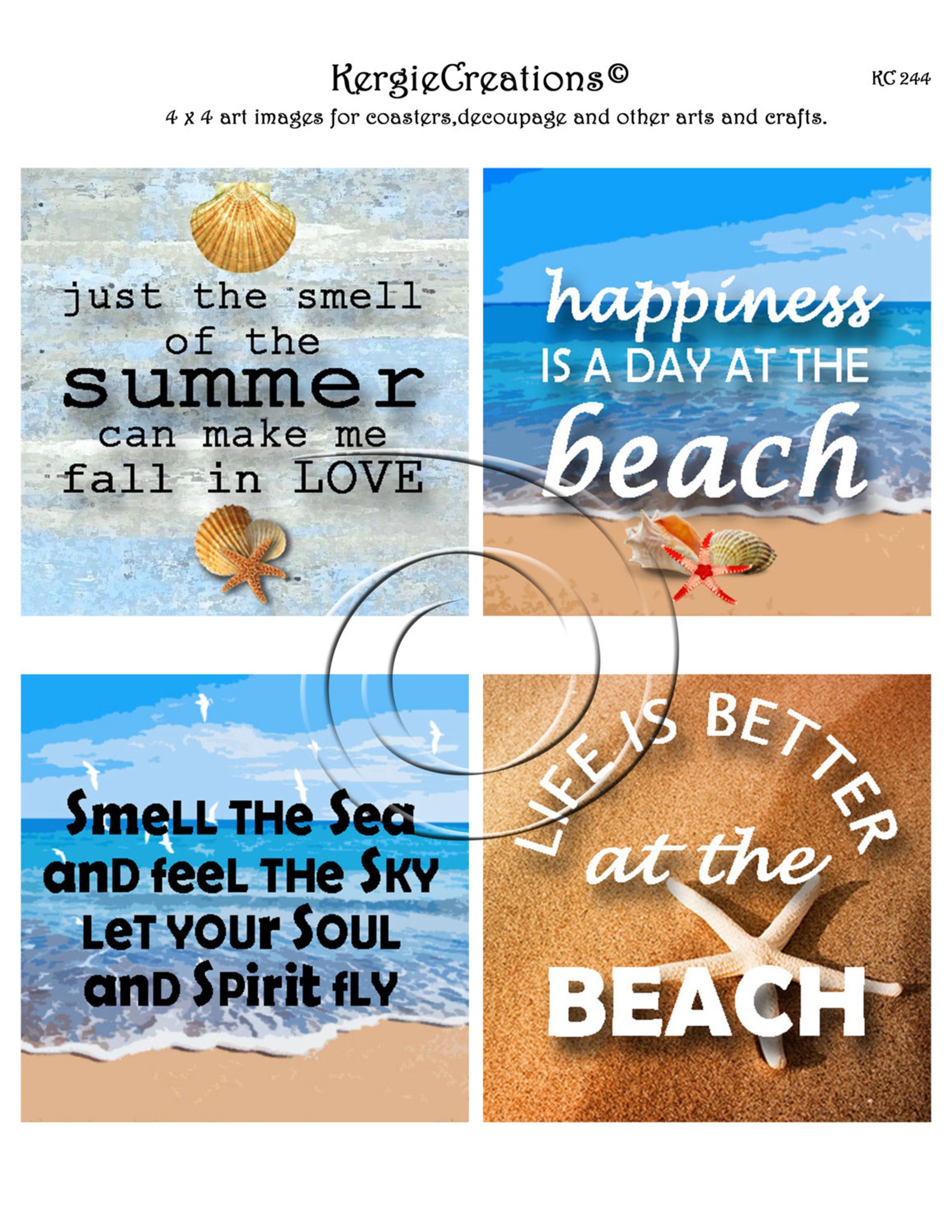 I LOVE THE BEACH Printable Digital Collage Sheet 12 X 4 Inch - Etsy
