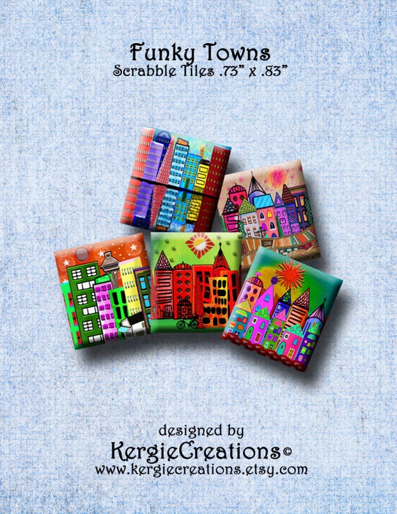 FUNKY TOWNS Digital Collage Sheet .75 X .83 Inch Scrabble | Etsy
