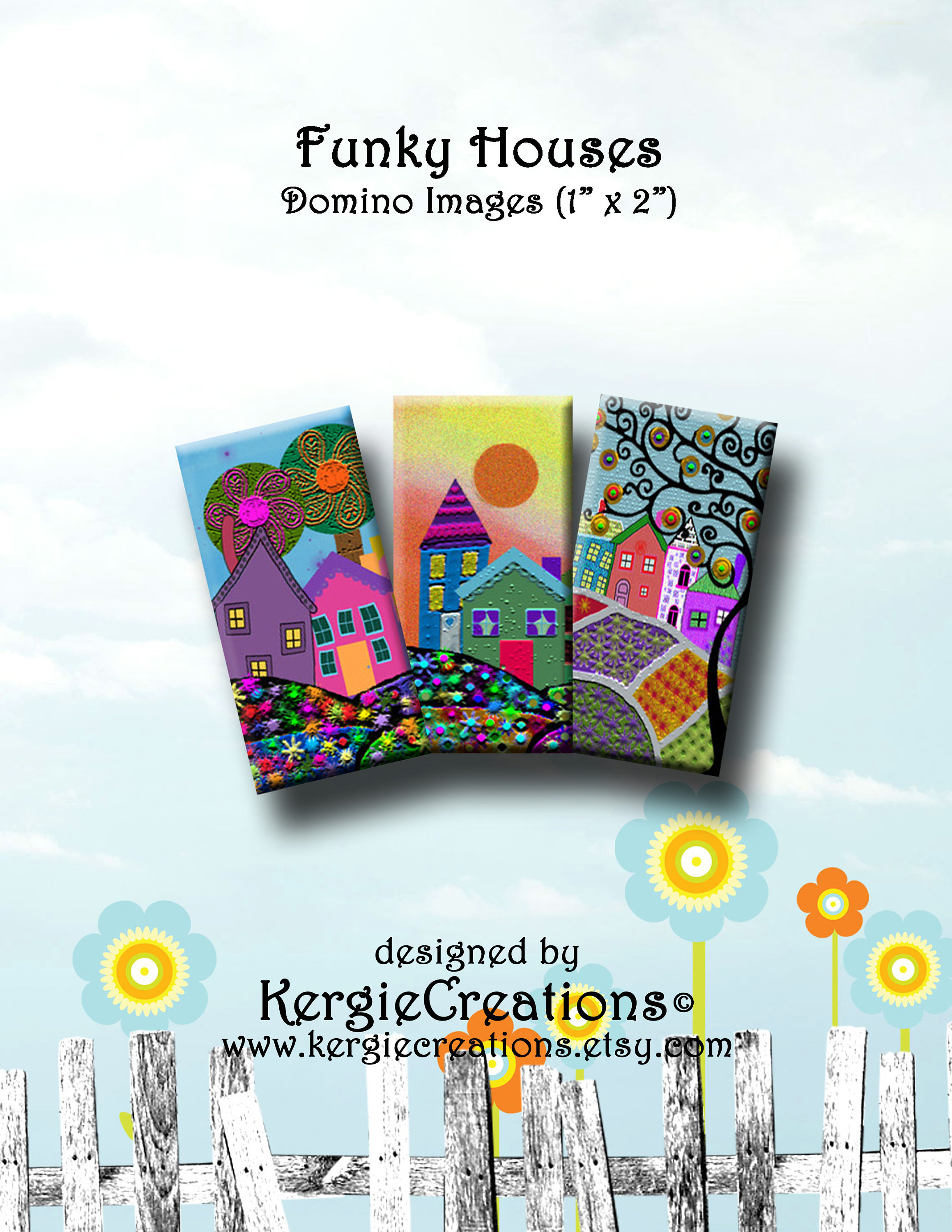 FUNKY HOUSES Digital Collage Sheet Domino Images 1 - Etsy