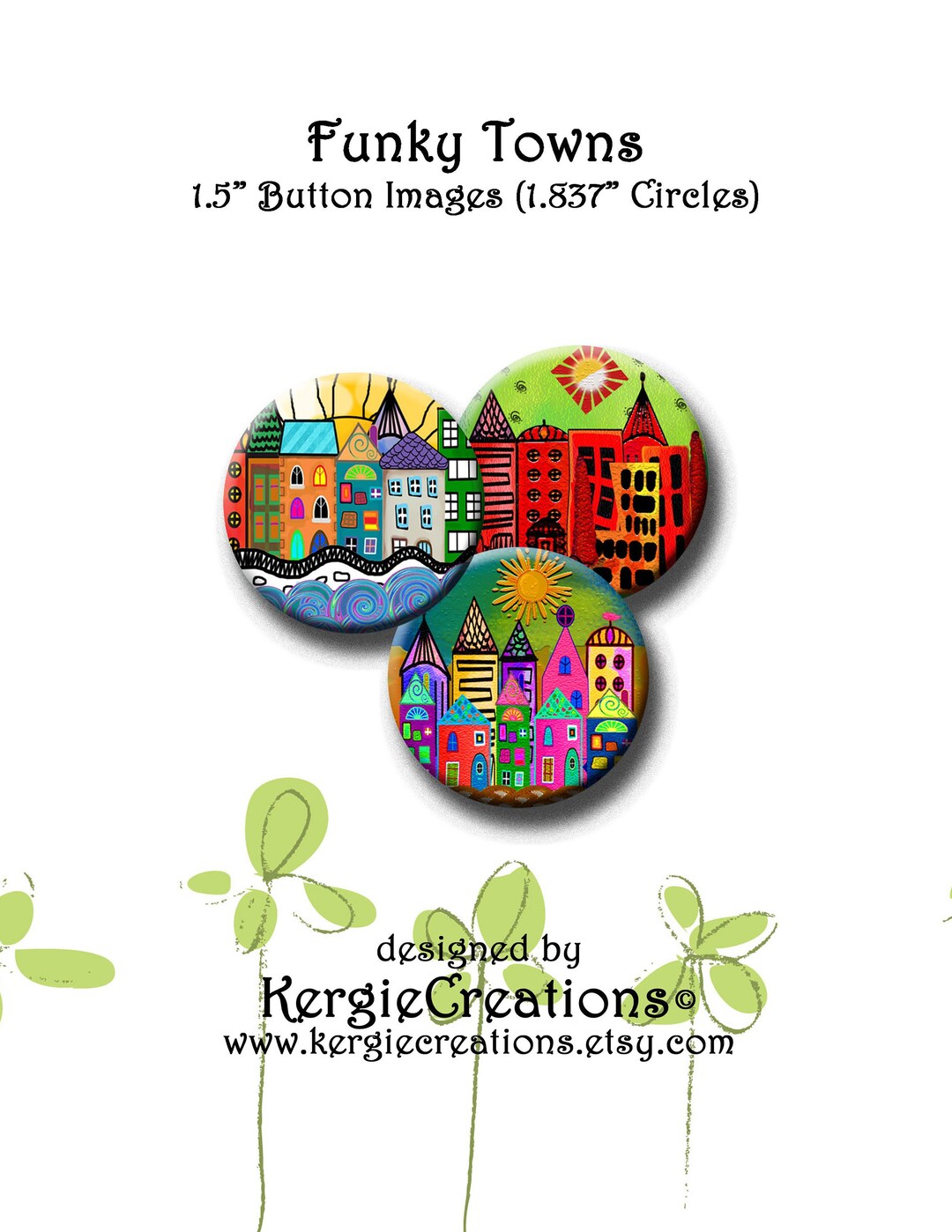 FUNKY TOWNS Digital Collage Sheet 1.837 Inch Round Images - Etsy