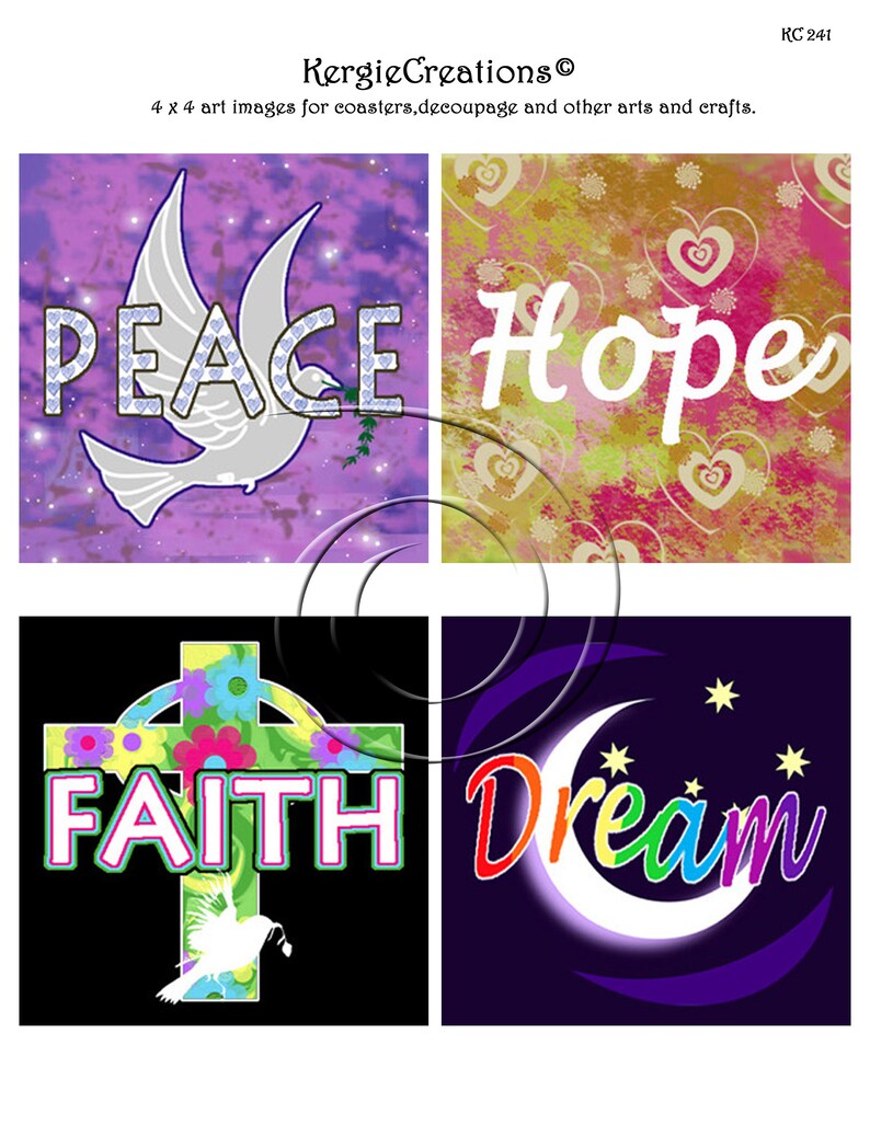 INSPIRE HOPE Printable Digital Collage Sheet 16 4 Inch - Etsy