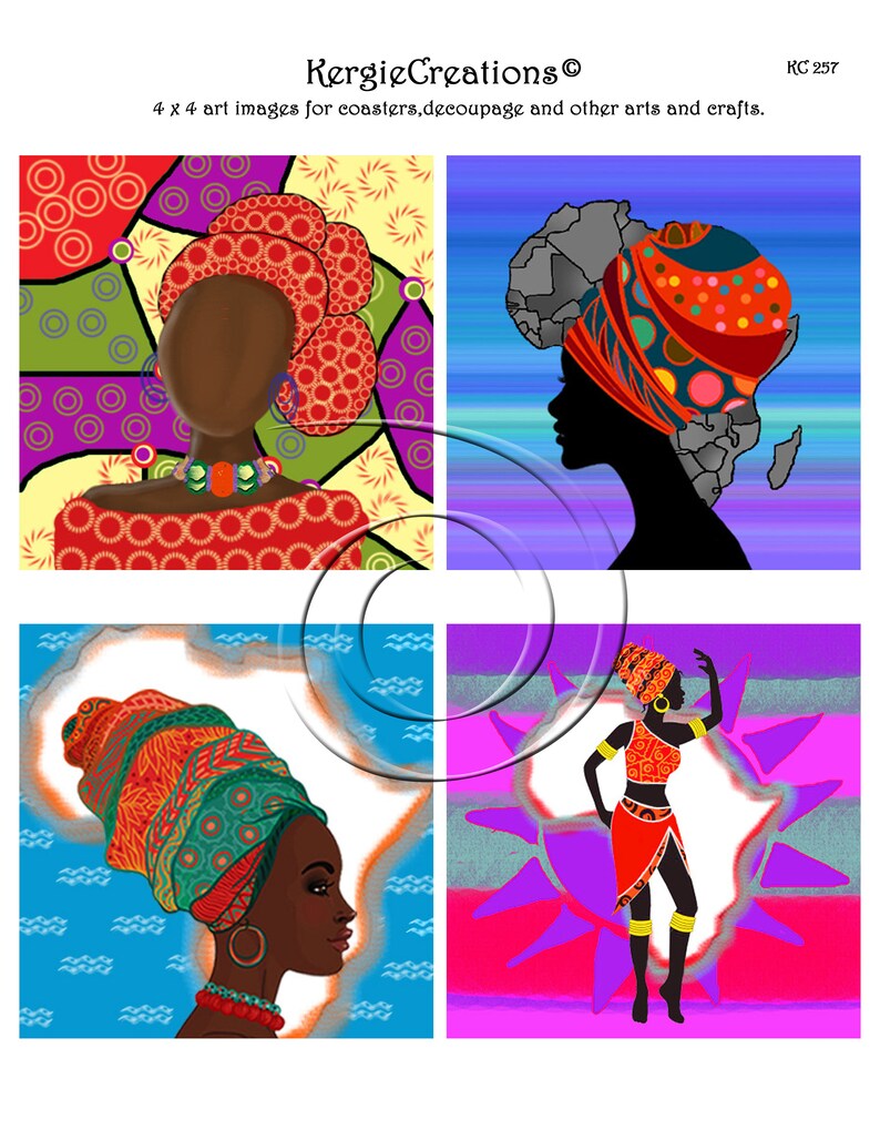 AFRICAN WOMEN Printable Digital Collage Sheet 4 inch | Etsy