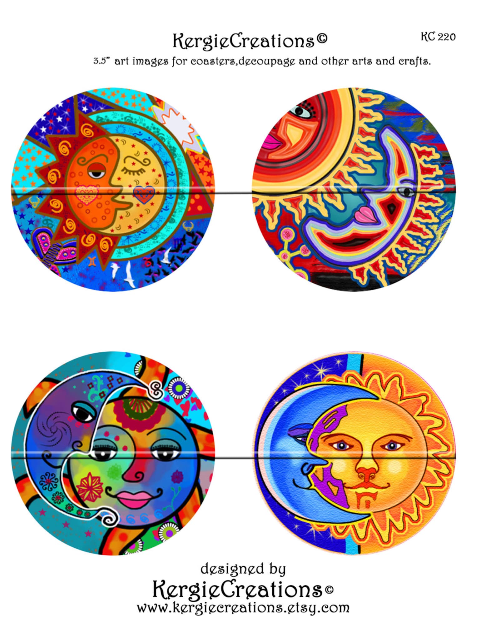 SUN AND MOON Printable Digital Collage Sheet 12 X 3.5 inch | Etsy