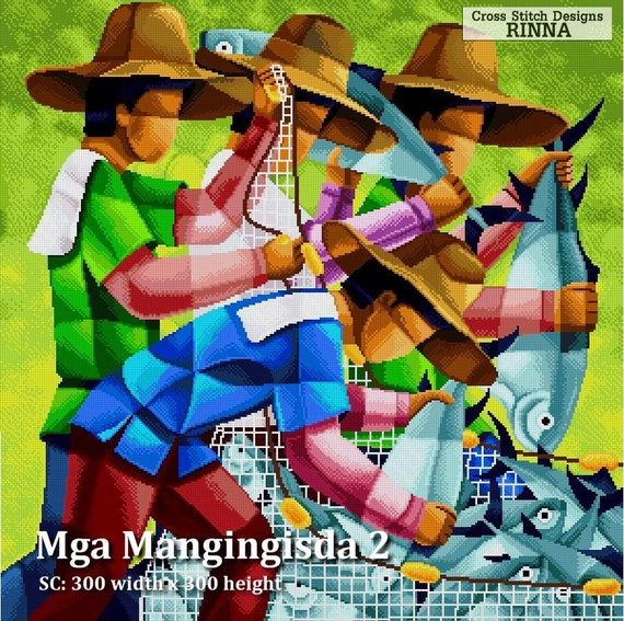 Mga MANGINGISDA 2 Revised fishermen filipino Art in Cross | Etsy Australia
