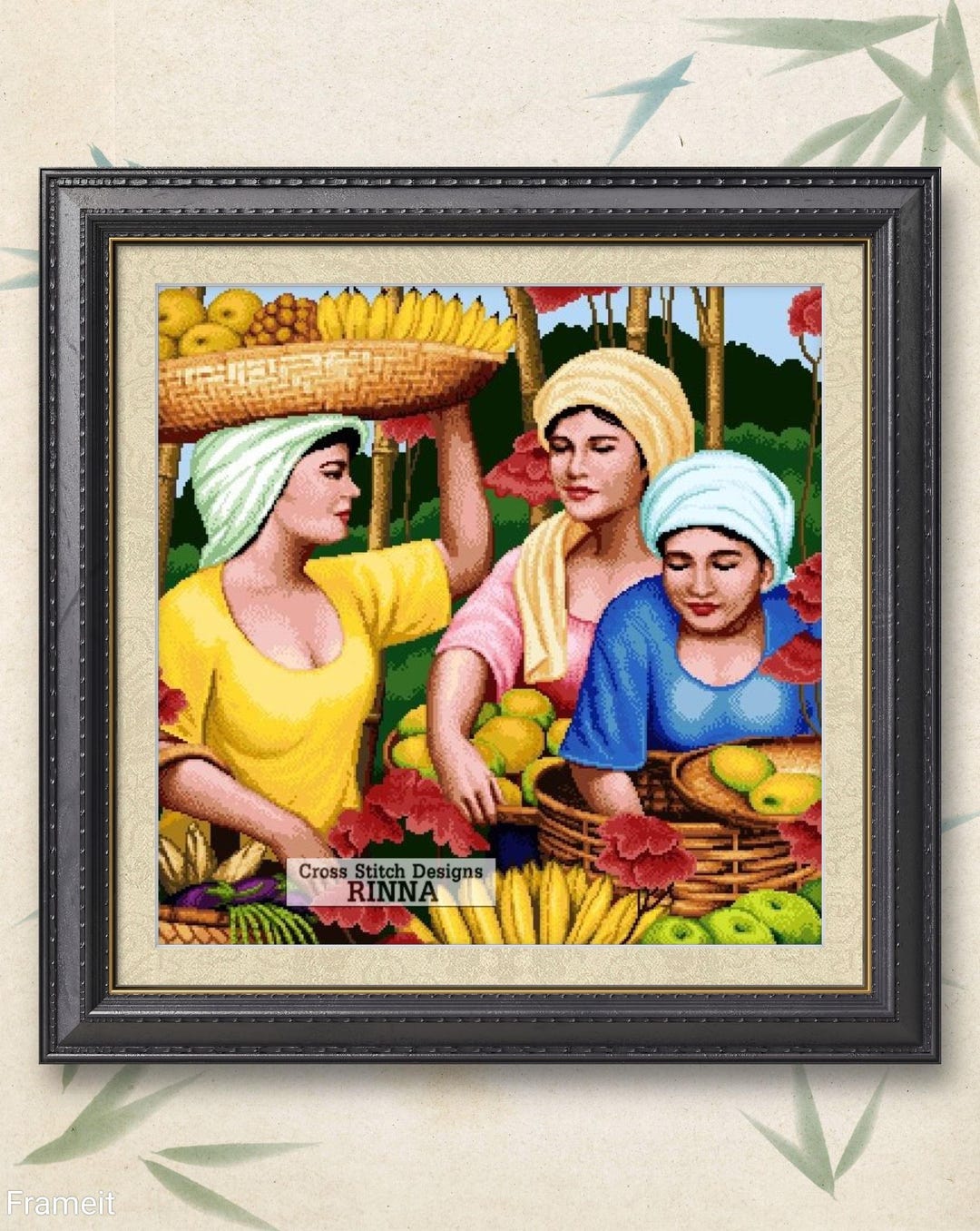 Cross Stitch Pattern Filipino Art Design Fruit Vendor Ladies Cross ...