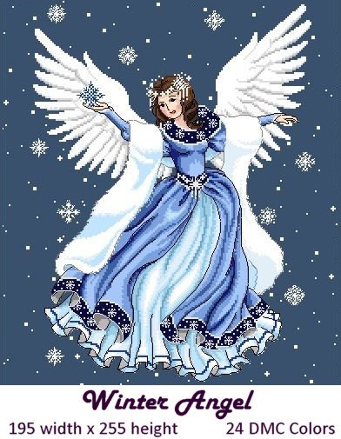Winter Angel Cross Stitch PDF Pattern - Etsy