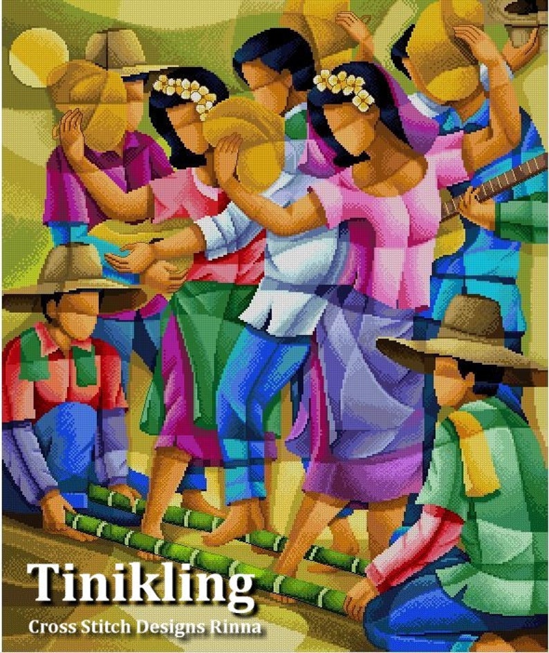 Tinikling filipino Art in Cross Stitch PDF Downloadable Digital Pattern ...