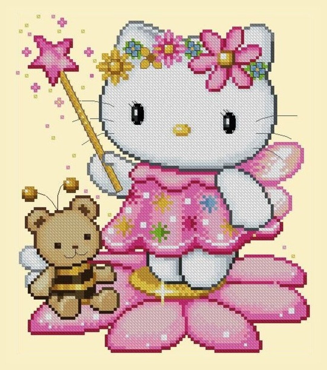 Cute Kitty Fairy and Friend fairy of Spring PDF Cross Stitch - Etsy