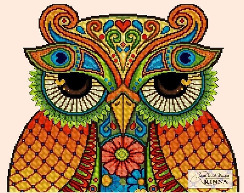 Zen Owl 004 AUTUMN cross Stitch PDF Pattern - Etsy