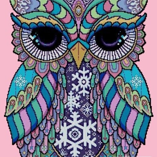 Zen Owl 001 SPRING Cross Stitch PDF Pattern - Etsy