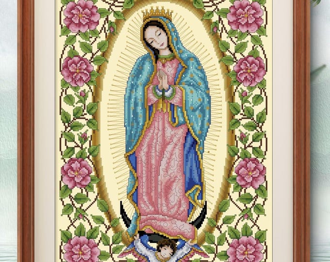 Cross Stitch Pattern Holy Mary of Guadalupe Revised Religious Cross ...
