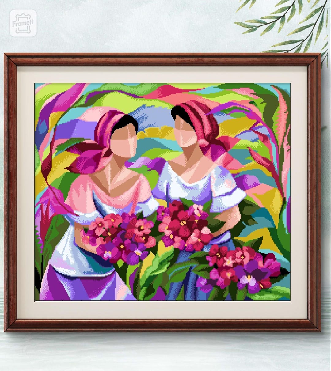 Cross Stitch Pattern Two Marias Filipino Art Design in Cross Stitch ...
