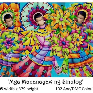 Cross Stitch Pattern Filipino Art Design Lady Dancers of Sinulog ...