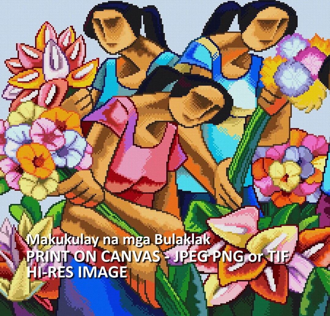 Ready to Print on Canvas Image Pinoy Art Colorful Flowers - Pinoy Art ...