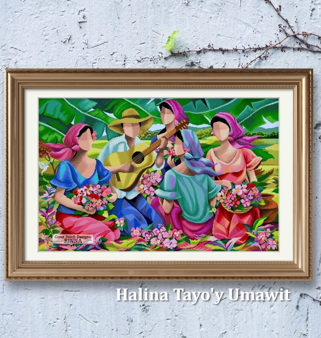 Cross Stitch Pattern Filipino Art Design Halina Tayo'y Umawit - Cross ...