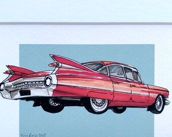 Cadillac Print | Etsy