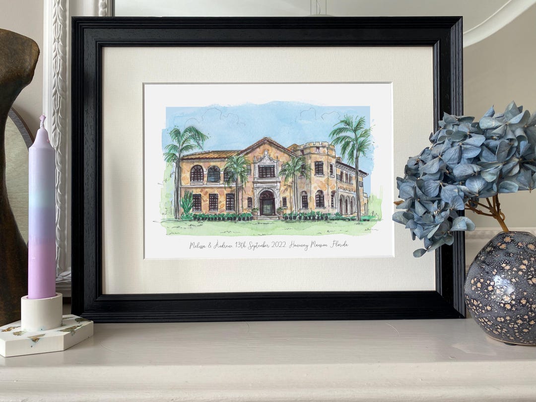 Personalised Howey Mansion Giclee Art Print - Florida Wedding Print ...