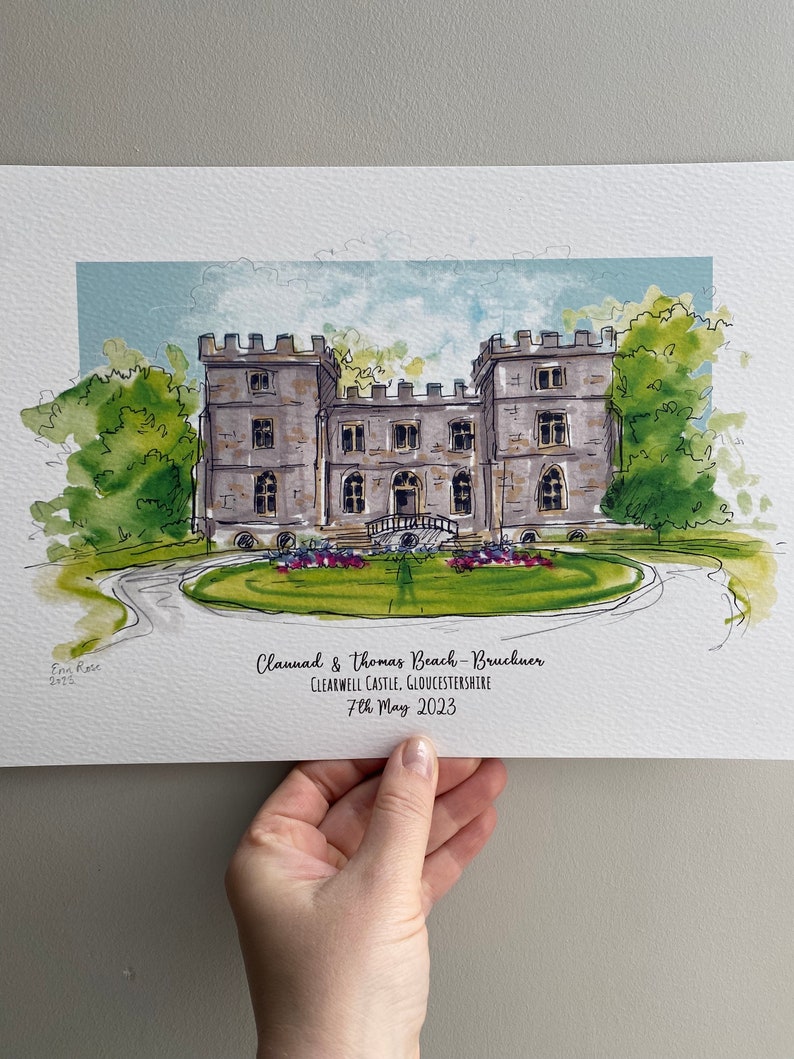 Personalised Clearwell Castle Art Giclee Print - Clearwell Castle ...