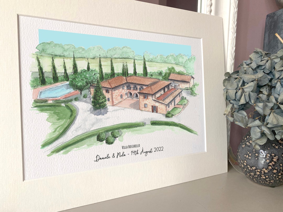 Personalised Villa Boscarello Tuscany Italy Giclee Art Print - Villa ...