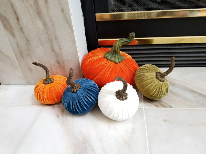 Velvet Pumpkin Decor Fall Pumpkin Decor Pumpkin Decor Fall | Etsy