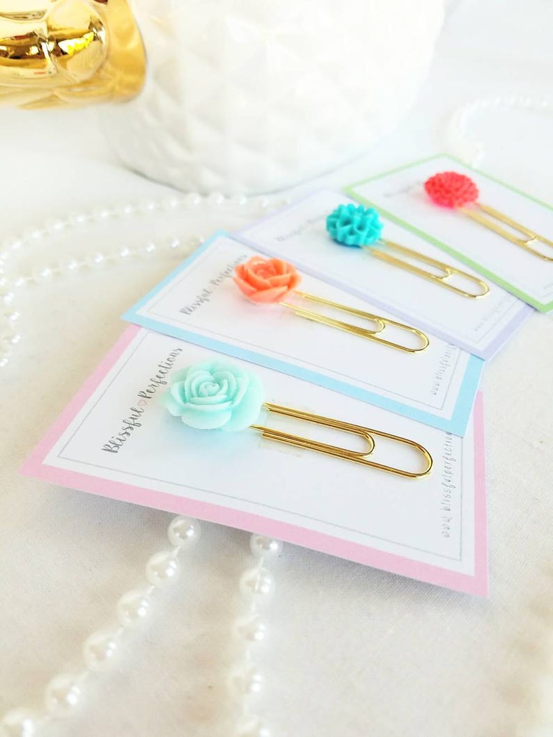 Spring Floral Paperclips Flower Planner Clips Floral | Etsy