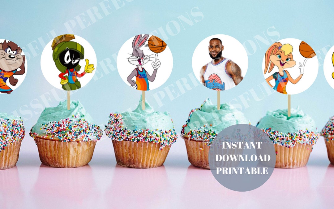 Printable Space Jam Cupcake Toppers Space Jam Party Decor - Etsy Australia