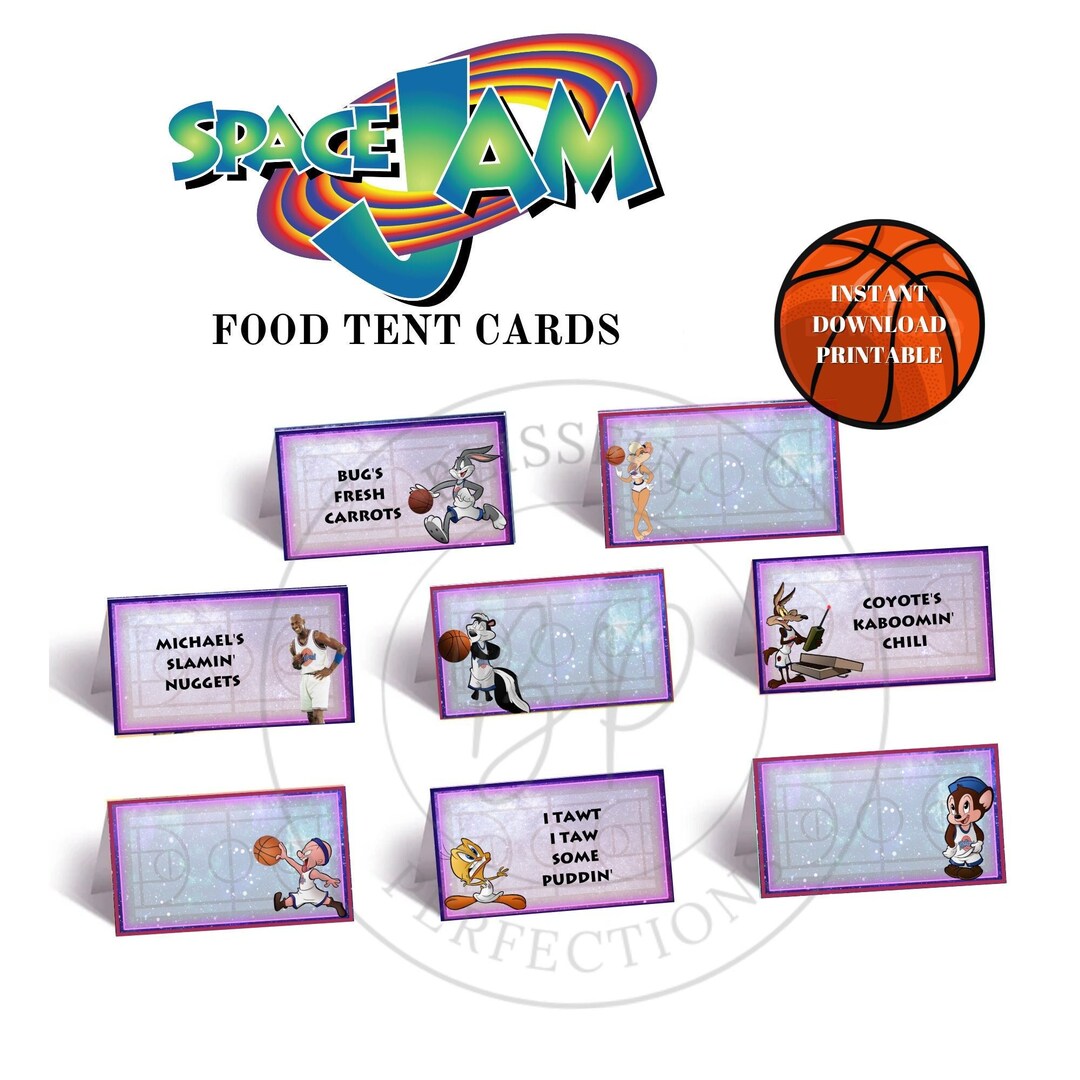 Printable Space Jam Food Tent Cards ORIGINAL Space Jam Food - Etsy UK