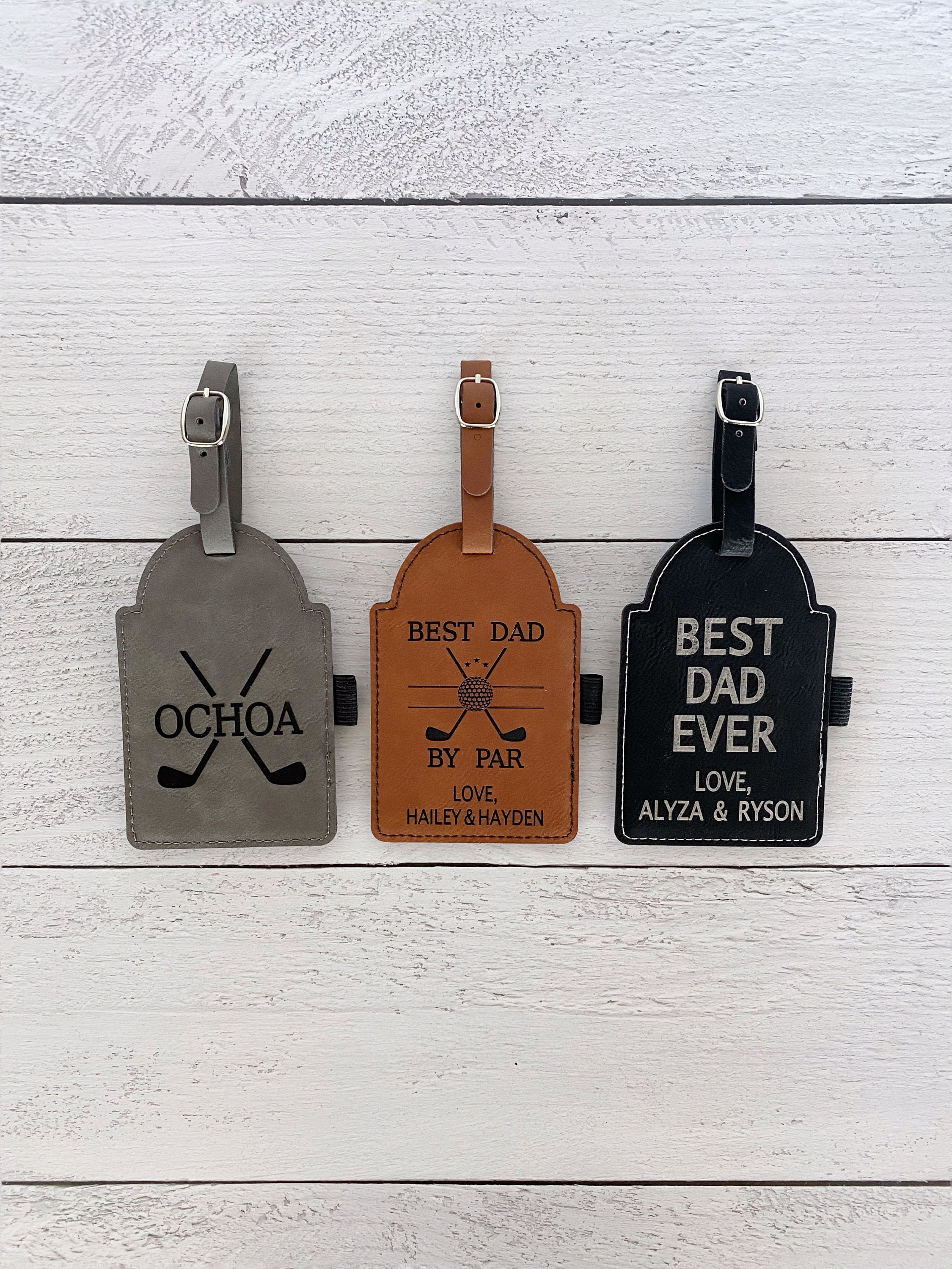 Personalized Engraved Golf Bag Tag with Tees Leather Golf | Etsy