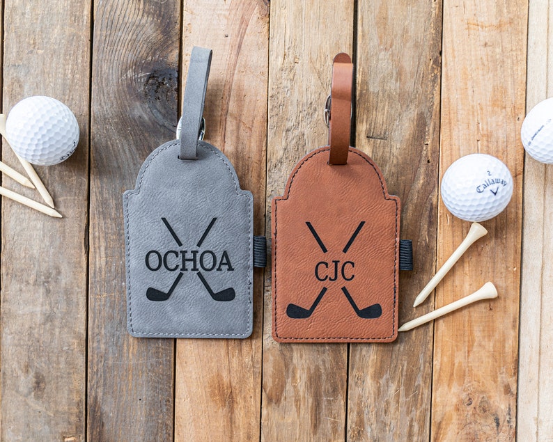 Personalized Engraved Golf Bag Tag With Tees Leather Golf - Etsy