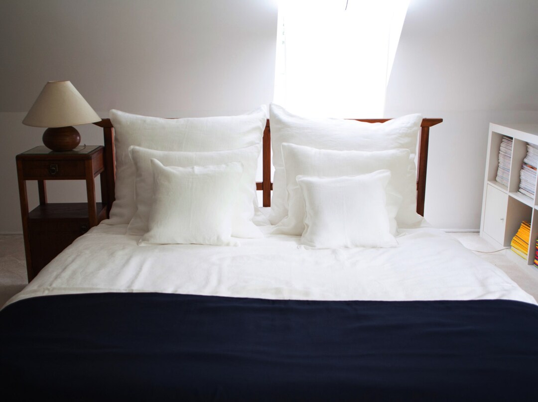 Linen Bedding Set King Size, White 6 Pcs Best Wedding Gift - Etsy