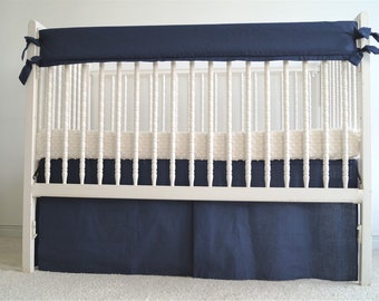 Navy Crib Bedding | Etsy