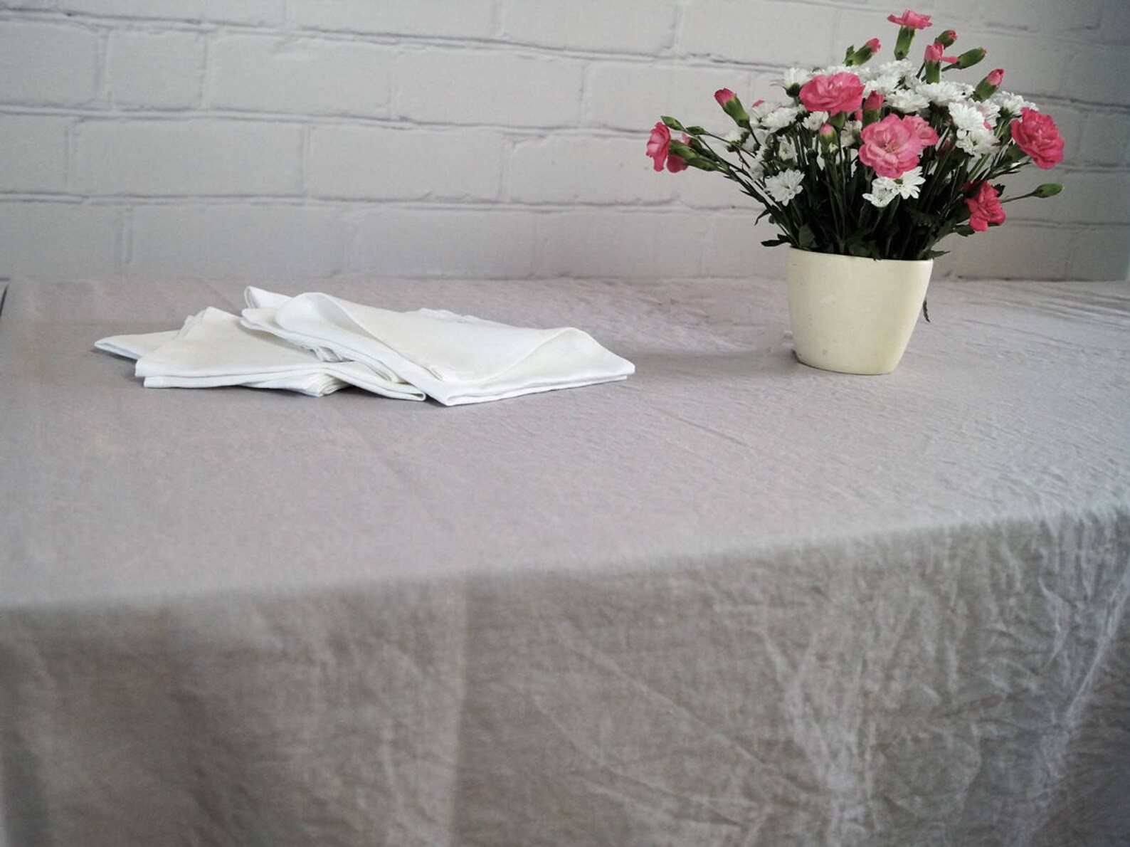 Gray Linen Tablecloth Pure Linen Tablecloth Wedding - Etsy