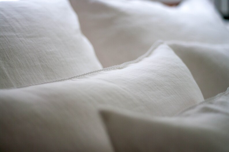 Linen Bedding set King size White 6 pcs Best wedding | Etsy