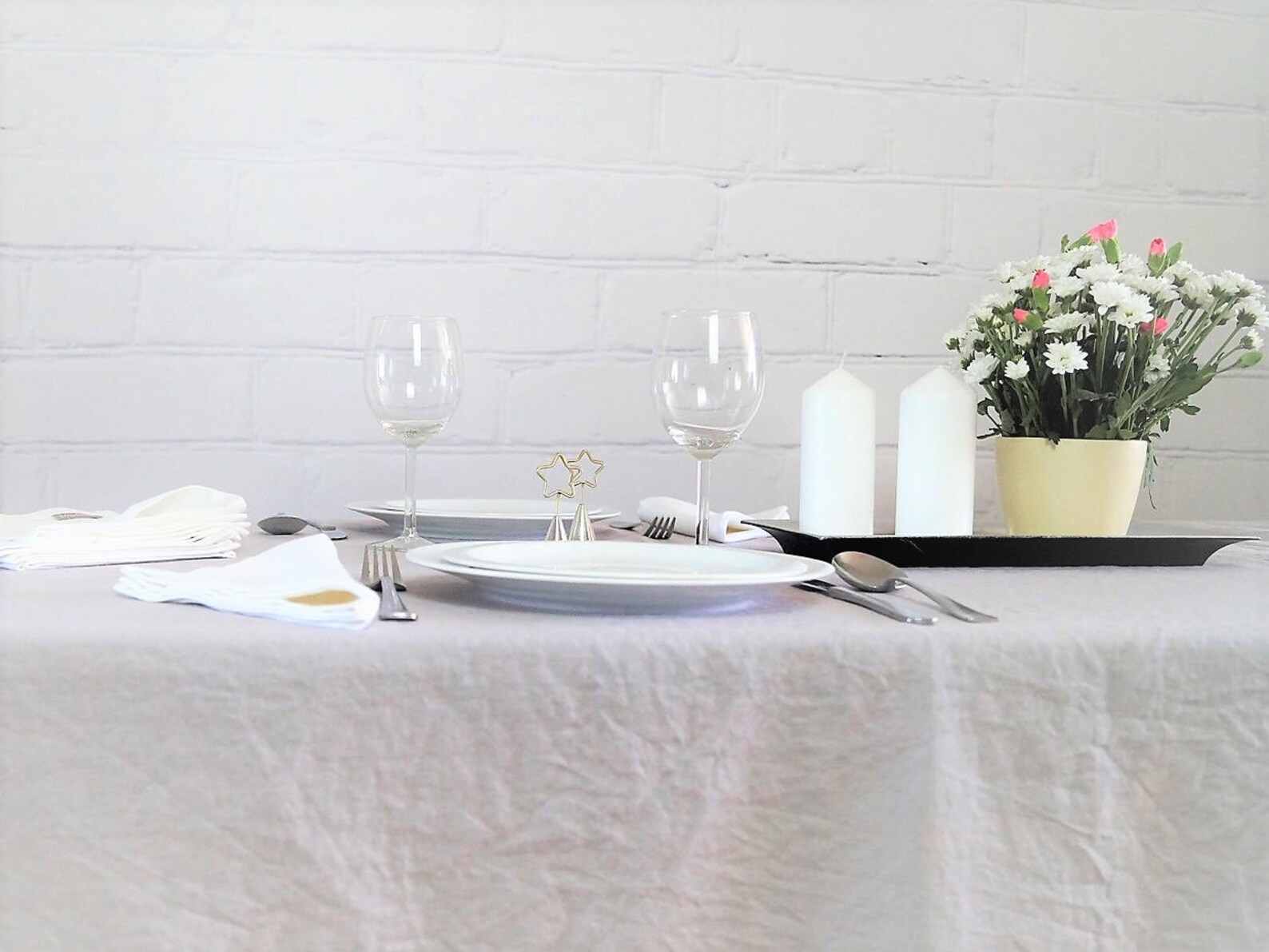 Gray Linen Tablecloth Pure Linen Tablecloth Wedding - Etsy