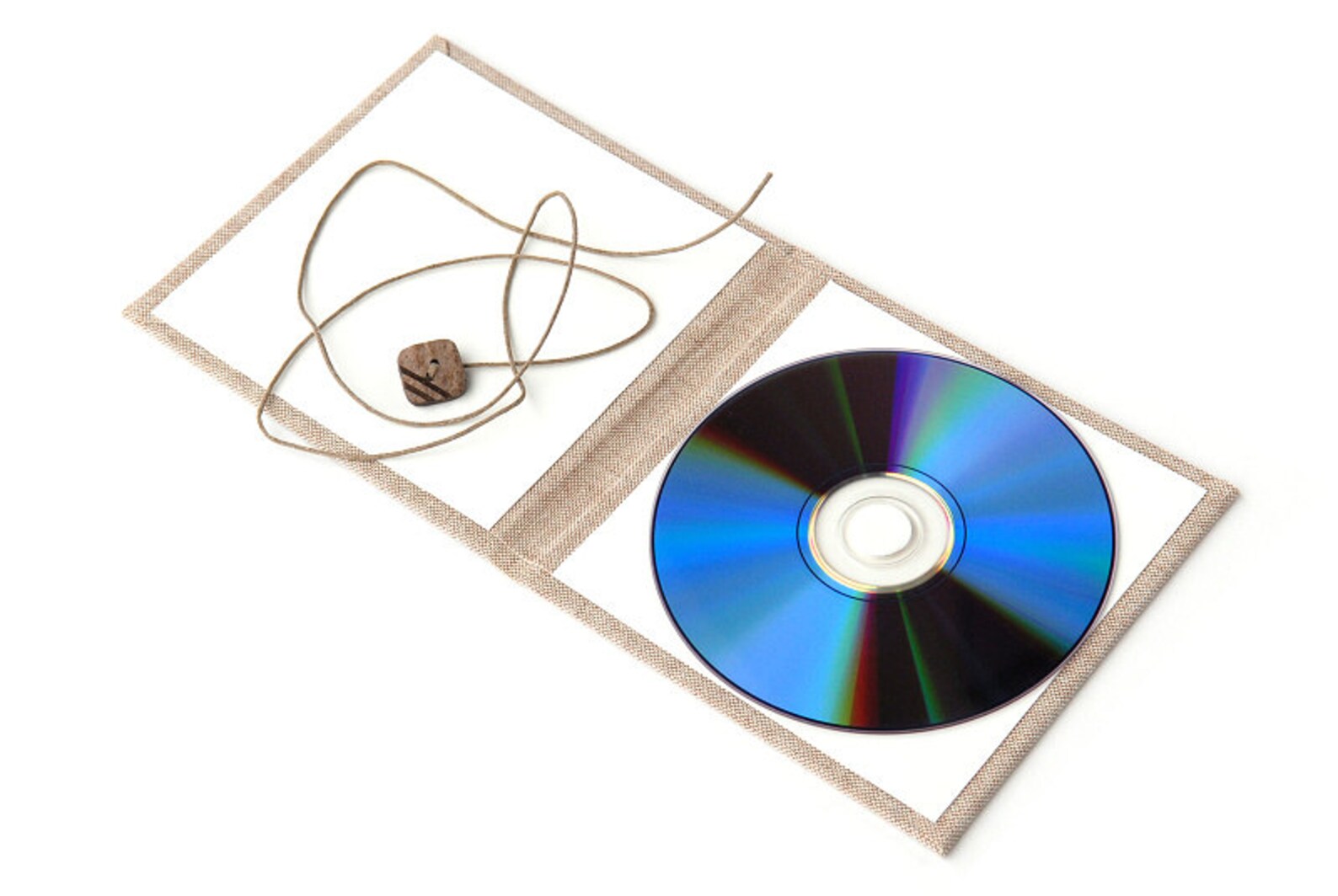 Rustic CD/DVD Case Canvas With Button and String - Etsy