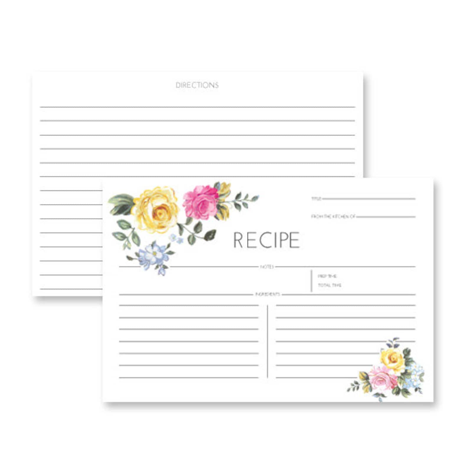 Recipe Box Set With Recipe Cards With Vintage Rose Pattern Case - Etsy