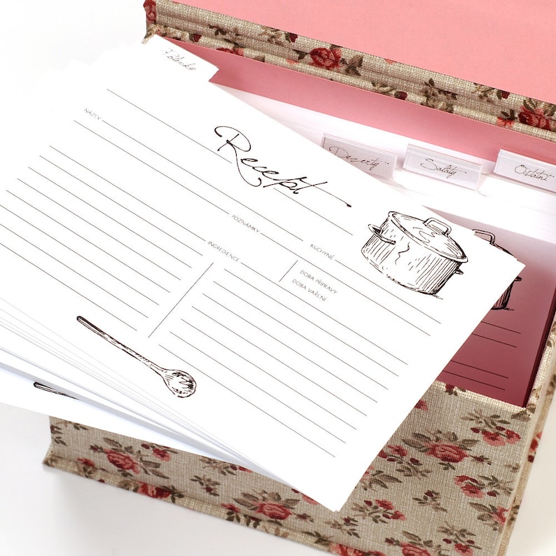 Recipe Box Set With Recipe Cards Granny - Etsy