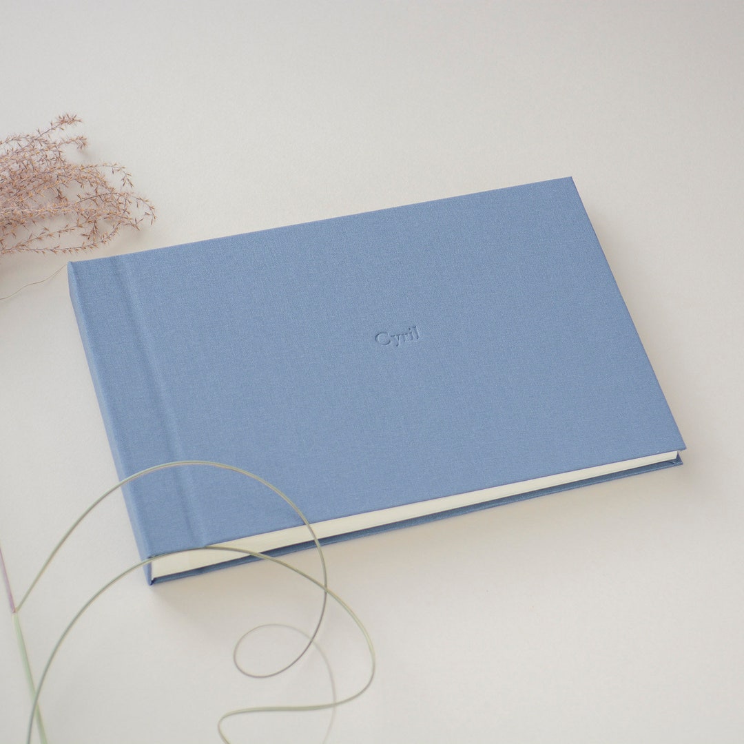 Linen Wedding Photo Album - Modern Wedding Gift, Anniversary Scrapbook ...