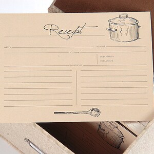 Recipe Box Set With Recipe Cards Canvas - Etsy