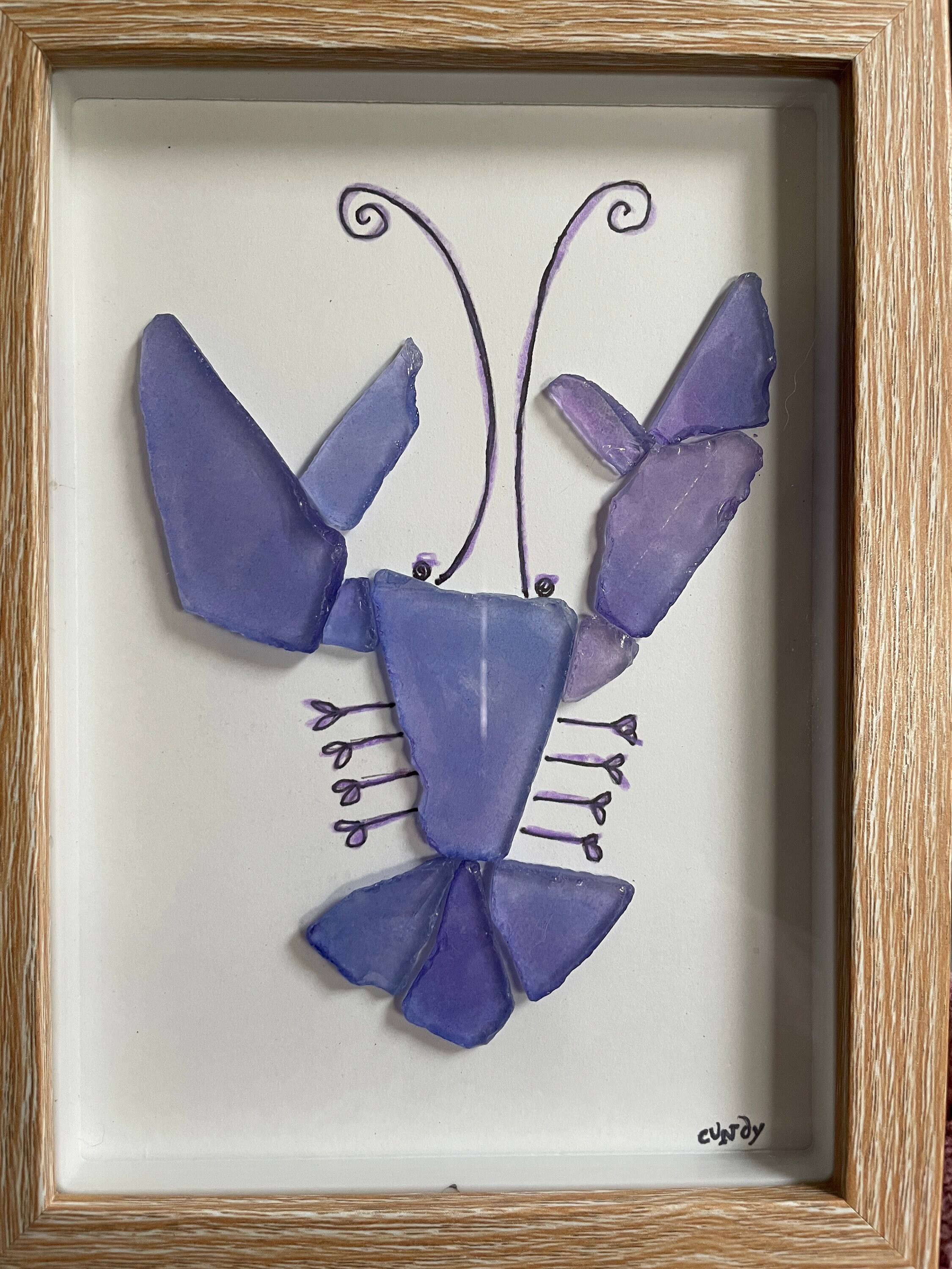 Purple Glass Lobster Shadow Box Framed - Etsy